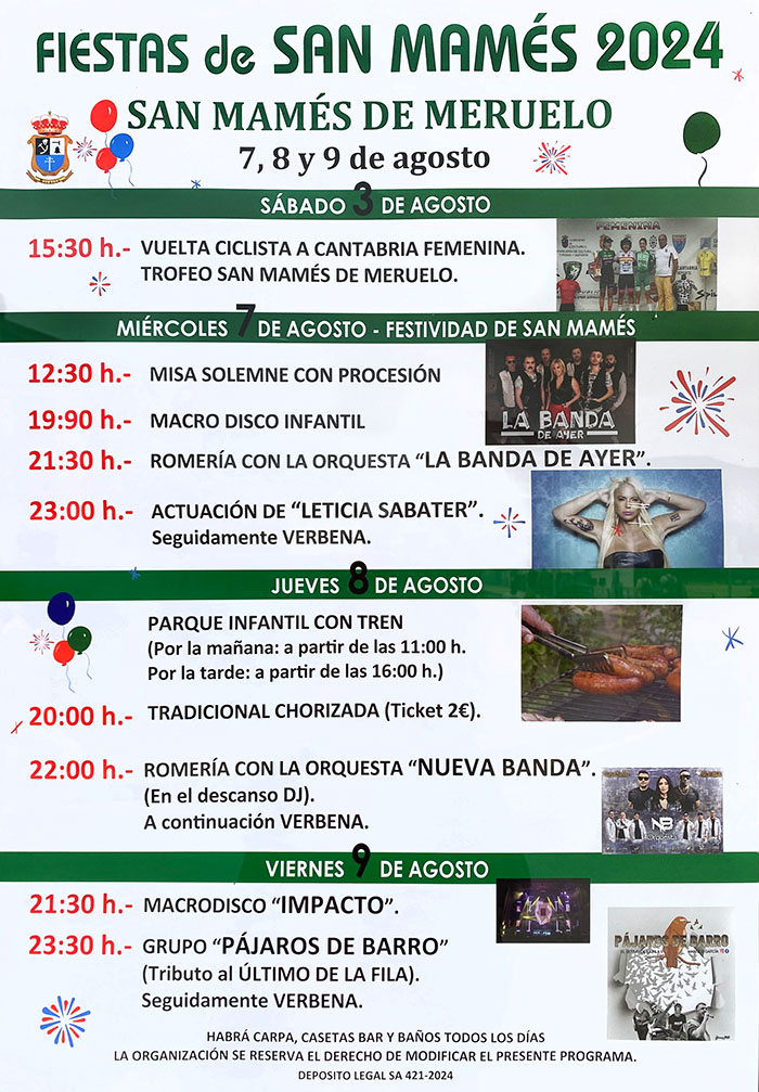 Programa fiestas de Meruelo 2024